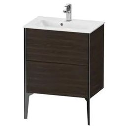 Duravit XViu Waschtisch-Unterschrank XV44880B269 61 x 59,4 x 39 cm, nussbaum geb&uuml;rstet, 2 Ausz&uuml;ge, stehend, schwarz matt