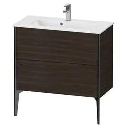 Duravit XViu Waschtisch-Unterschrank XV44890B269 81 x 59,4 x 39 cm, nussbaum geb&uuml;rstet, 2 Ausz&uuml;ge, stehend, schwarz matt