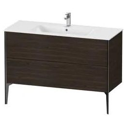Duravit XViu Waschtisch-Unterschrank XV44840B269 121 x 59,4 x 48 cm, nussbaum geb&uuml;rstet, 2 Ausz&uuml;ge, stehend, schwarz matt