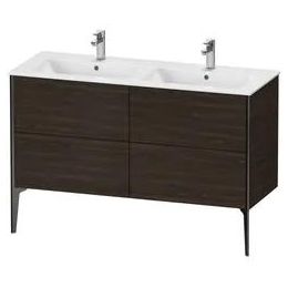 Duravit XViu Waschtisch-Unterschrank XV44850B269 128x48x59,4cm, 4 Ausz&uuml;ge, stehend, schwarz matt, nussbaum geb&uuml;rstet