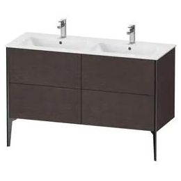 Duravit XViu Waschtisch-Unterschrank XV44850B272 128x48x59,4cm, 4 Ausz&uuml;ge, stehend, schwarz matt, eiche dunkel geb&uuml;rstet