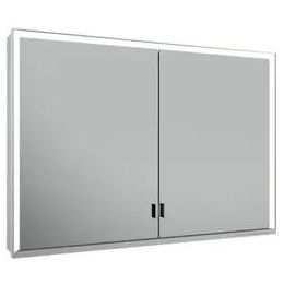 KEUCO Royal Lumos Spiegelschrank 14308172301 Wandvorbau, silber-eloxiert, verdecktes Ablagefach, 1050 x 735 x 165 mm
