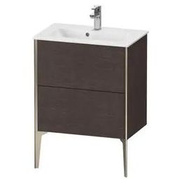 Duravit XViu Waschtisch-Unterschrank XV44880B172 61 x 59,4 x 39 cm, eiche dunkel geb&uuml;rstet, 2 Ausz&uuml;ge, stehend, champagner matt
