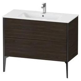 Duravit XViu Waschtisch-Unterschrank XV44830B269 101 x 59,4 x 48 cm, nussbaum geb&uuml;rstet, 2 Ausz&uuml;ge, stehend, schwarz matt