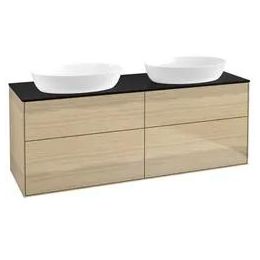 Villeroy & Boch Villeroy und Boch Finion Waschtischunterschrank FA8200PC 160x60,3cm, Abdeckplatte black matt, Oak Veneer