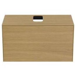 Ideal Standard Conca Waschtisch-Unterschrank T3942Y6 mit Ausschnitt, 2 Ausz&uuml;ge, 100x50,5x55 cm, mittig, Eiche hell Furnier