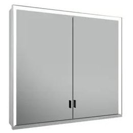 KEUCO Royal Lumos Spiegelschrank 14302172301 Wandvorbau, silber-eloxiert, verdecktes Ablagefach, 800 x 735 x 165 mm