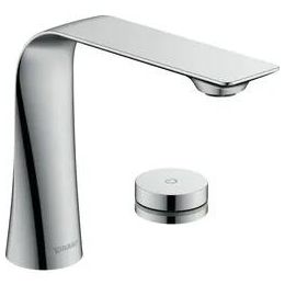 Duravit D.1 Elektronik-Waschtisch-2-Loch-Armatur D11100007010 ohne Zugstangen-Ablaufgarnitur, mit Steckernetzteil, Ausladung 148mm, chrom