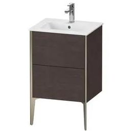 Duravit XViu Waschtisch-Unterschrank XV44590B172 51x42x59,4cm, 2 Ausz&uuml;ge, stehend, champagner matt, eiche dunkel geb&uuml;rstet
