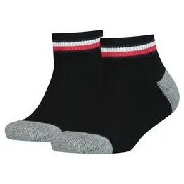 2er Pack Tommy Hilfiger Iconic Quarter Socken Kinder 200 - black 27-30