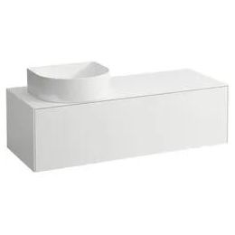 Laufen Sonar Schubladenelement/Sideboard H4054220341701 117,5x34x45,5cm, Ausschnitt links, Wei&szlig; matt