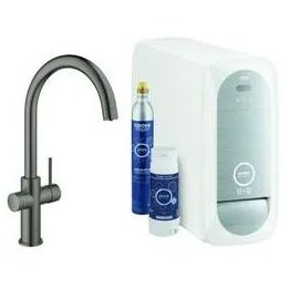 Grohe Blue Home Sp&uuml;ltisch-Einhebelmischer 31455AL1 hard graphite geb&uuml;rstet, C-Auslauf-Starter Kit