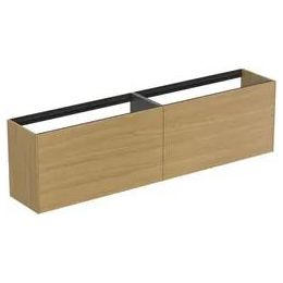 Ideal Standard Conca Waschtisch-Unterschrank T3999Y6 ohne Waschtischplatte, 2 Ausz&uuml;ge, 200 x 37 x 54 cm, Eiche hell Furnier