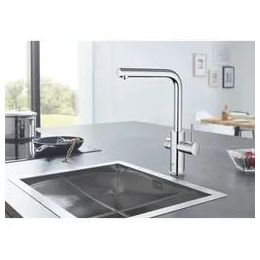 Grohe Blue Home K&uuml;chenarmatur 31539000 Chrom, L-Auslauf-Starter Kit, herausziehbarer Mousseurauslauf