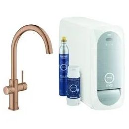 Grohe Blue Home Sp&uuml;ltisch-Einhebelmischer 31455DL1 warm sunset geb&uuml;rstet, C-Auslauf-Starter Kit