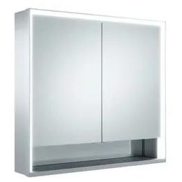 KEUCO Royal Lumos Spiegelschrank 14307171304 700 x 735 x 165 mm, Wandvorbau, silber eloxiert, 2 kurze T&uuml;ren, Spiegelheizung