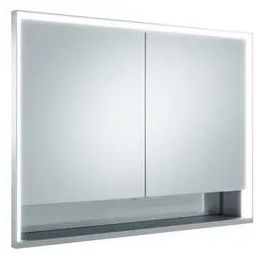 KEUCO Royal Lumos Spiegelschrank 14318171304 1050 x 735 x 165 mm, Wandeinbau, silber-eloxiert, Spiegelheizung, 2 kurze T&uuml;ren