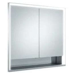 KEUCO Royal Lumos Spiegelschrank 14312171304 Wandeinbau, silber-eloxiert, Spiegelheizung, 2 kurze T&uuml;ren, 800 x 735 x 165 mm