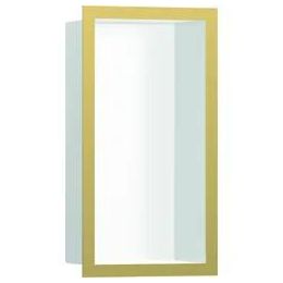 Hansgrohe XtraStoris Wandnische 56096990 30x15x10cm, mit Designrahmen, mattwei&szlig;, polished gold optic