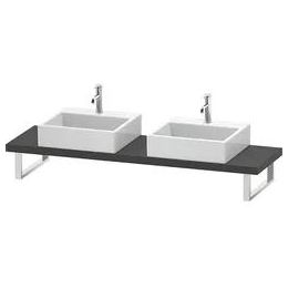Duravit DuraStyle Konsole DS101C04949 f&uuml;r Aufsatzbecken, 2 Ausschnitte, St&auml;rke 4.5 cm, graphit matt