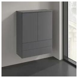 Villeroy & Boch Villeroy und Boch Antao Highboard K47100GK 2 T&uuml;ren, 814 x 1039 x 356 mm, Front mit Struktur, Anthracite Matt Lacquer / Anthracite Matt Lacquer