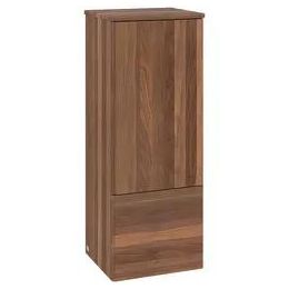 Villeroy & Boch Villeroy und Boch Antao Mittelschrank L43000HM mit Beleuchtung, 1 T&uuml;r, 414 x 1039 x 356 mm, Front ohne Struktur, Warm Walnut / Warm Walnut
