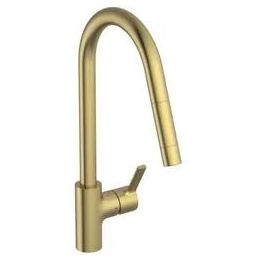 Ideal Standard Gusto K&uuml;chenarmatur BD414A2 brushed gold, mit hohem Rohrauslauf und herausziehbarer Handbrause