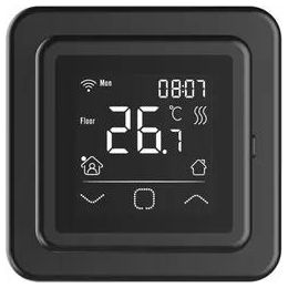 Riberger C16 WiFi Thermostat Fu&szlig;bodenheizungen digital WLAN, Schwarz, Raumthermostat 230V inkl. Sensor f&uuml;r elektrische Fu&szlig;bodenheizungen