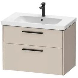 Duravit D-Code Waschtischunterschrank DC46720BD910000 ,Griff Diamantschwarz, Taupe Matt, Wandh&auml;ngend, Schubk&auml;sten 2, 784x555x460 mm