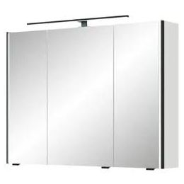 Pelipal Serie 7045 Spiegelschrank SEEA02493G126BA LED-Plus-Aufsatzleuchte, dreit&uuml;rig, schwarz, 90 cm