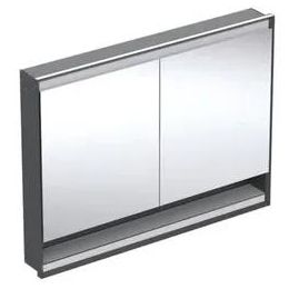 Geberit One Unterputz Spiegelschrank 505825007 120 x 90 x 15 cm, schwarz matt/Aluminium pulverbeschichtet, mit Nische und ComfortLight, 2 T&uuml;ren