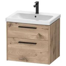 Duravit D-Code Waschtischunterschrank DC46710BD550000 ,Griff Diamantschwarz, Eiche Marmor, Wandh&auml;ngend, Schubk&auml;sten 2, 634x555x460 mm
