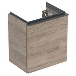 Geberit iCon Handwaschbecken-Unterschrank 502301JR1 37x41,5x27,9cm, 1 T&uuml;r, Anschlag links, nussbaum/Griff lava matt