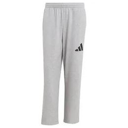 Adidas Essentials Wide Leg 3-Streifen Logo Jogginghose Herren JF3606 - medium grey heather/black 3XL