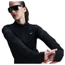 Nike Swift Dri-FIT UV 1/2-Zip Laufshirt Damen 010 - black/reflective silv S