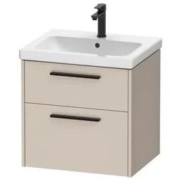 Duravit D-Code Waschtischunterschrank DC46700BD910000 ,Griff Diamantschwarz, Taupe Matt, Wandh&auml;ngend, Schubk&auml;sten 2, 584x555x460 mm