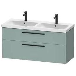 Duravit D-Code Doppel-Waschtischunterschrank DC46740BDHG0000 ,Griff Diamantschwarz, Fjordgr&uuml;n Matt, Wandh&auml;ngend, Schubk&auml;sten 2, 1184x555x460 mm