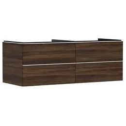 Hansgrohe Xelu Q Waschtischunterschrank 54089700 1360x485x550mm, 4 Schubk&auml;sten, Nussbaum dunkel, mattwei&szlig;