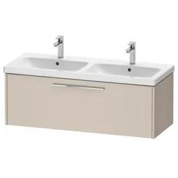 Duravit D-Code Doppel-Waschtischunterschrank DC4669010910000 Griff Chrom, Taupe Matt, Wandh&auml;ngend, Auszug 1, 1184x400x460 mm
