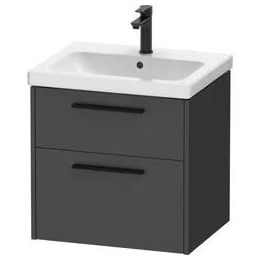 Duravit D-Code Waschtischunterschrank DC46700BD490000 ,Griff Diamantschwarz, Graphit Matt, Wandh&auml;ngend, Schubk&auml;sten 2, 584x555x460 mm