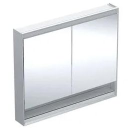 Geberit One Spiegelschrank 505834001 105 x 90 x 15 cm, Aluminium eloxiert, mit Nische und ComfortLight, 2 T&uuml;ren
