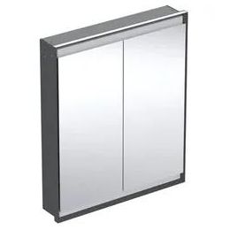Geberit One Unterputz Spiegelschr&auml;nk 505802007 75 x 90 x 15 cm, schwarz matt/Aluminium pulverbeschichtet, mit ComfortLight, 2 T&uuml;ren