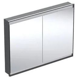 Geberit One Spiegelschrank 505805007 120 x 90 x 15 cm, schwarz matt/Aluminium pulverbeschichtet, mit ComfortLight, 2 T&uuml;ren