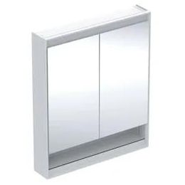 Geberit One Spiegelschrank 505832002 75 x 90 x 15 cm, wei&szlig;/Aluminium pulverbeschichtet, mit Nische und ComfortLight, 2 T&uuml;ren