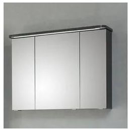 Pelipal Serie 4005 Spiegelschrank 992.829.003 LED-Kranzbeleuchtung, 90x72,2x17 cm, Quarzgrau Hochglanz, chrom