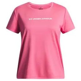 Under Armour Tech Wordmark Graphic Trainingsshirt M&auml;dchen 672 - super pink/white M (137-149 cm)