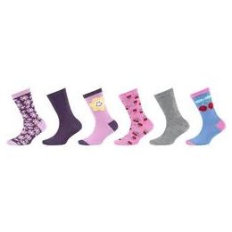 6er Pack s.Oliver Originals Organic Motif Crew Socken M&auml;dchen 4230 - orchid 31-34