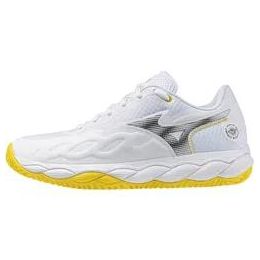 Mizuno Wave Enforce Court Padelschuhe Damen 44 - white/black sand/vibrant yellow 42