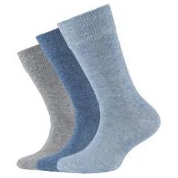3er Pack Camano Soft Bio-Baumwolle Crew Socken Kinder 5300 - stone melange 35-38