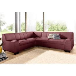 DOMO collection Ecksofa &raquo;Norma Top, elegant und modern, flache Armlehnen, L-Form&laquo; wahlweise mit Bettfunktion rot